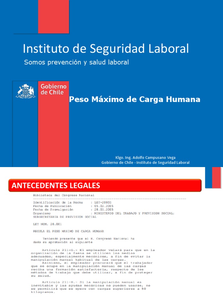 MMC Manejo Manual de Carga | PDF | Seguridad y salud ocupacional | Derecho laboral