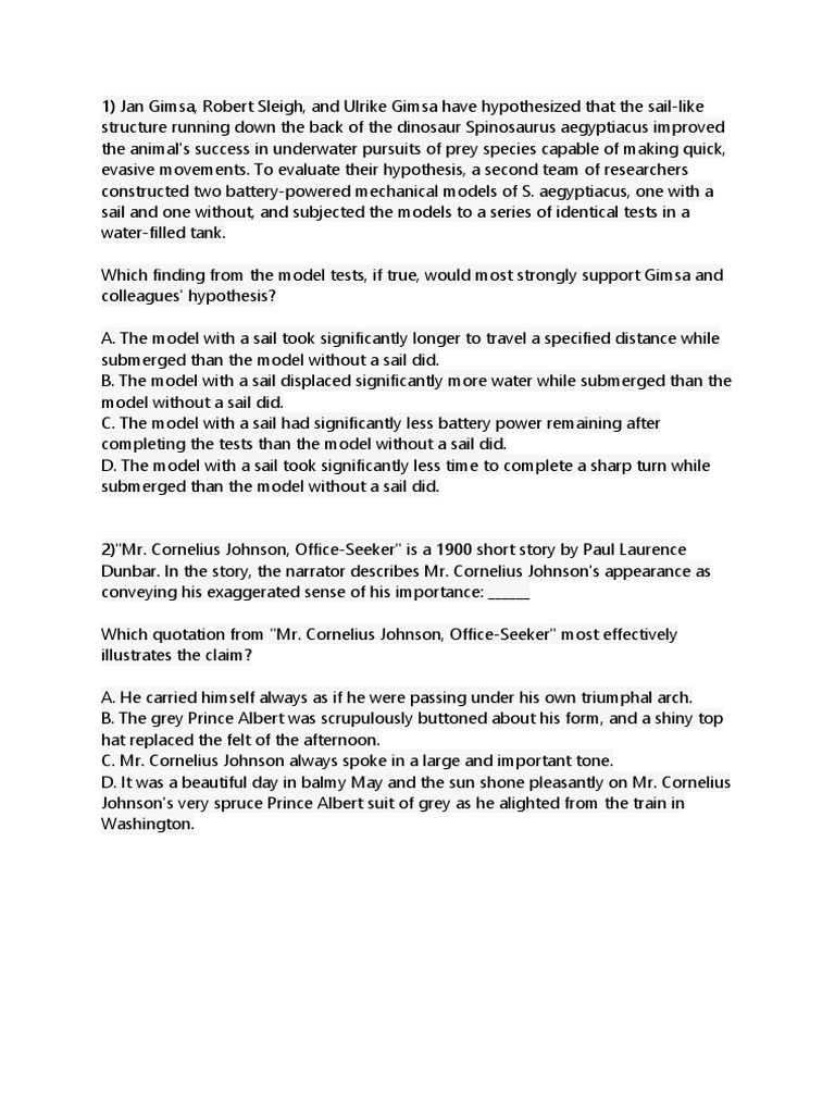 DIGITAL Reading Practice Questions | PDF | Sense And Sensibility ...