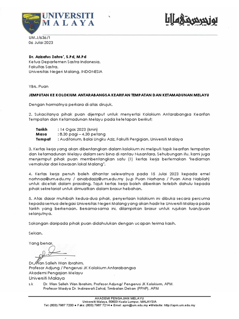 Jemputan Penyertaan Kolokium UNI NEGERI MALANG | PDF Jemputan Penyertaan Kolokium UNI NEGERI MALANG | PDF