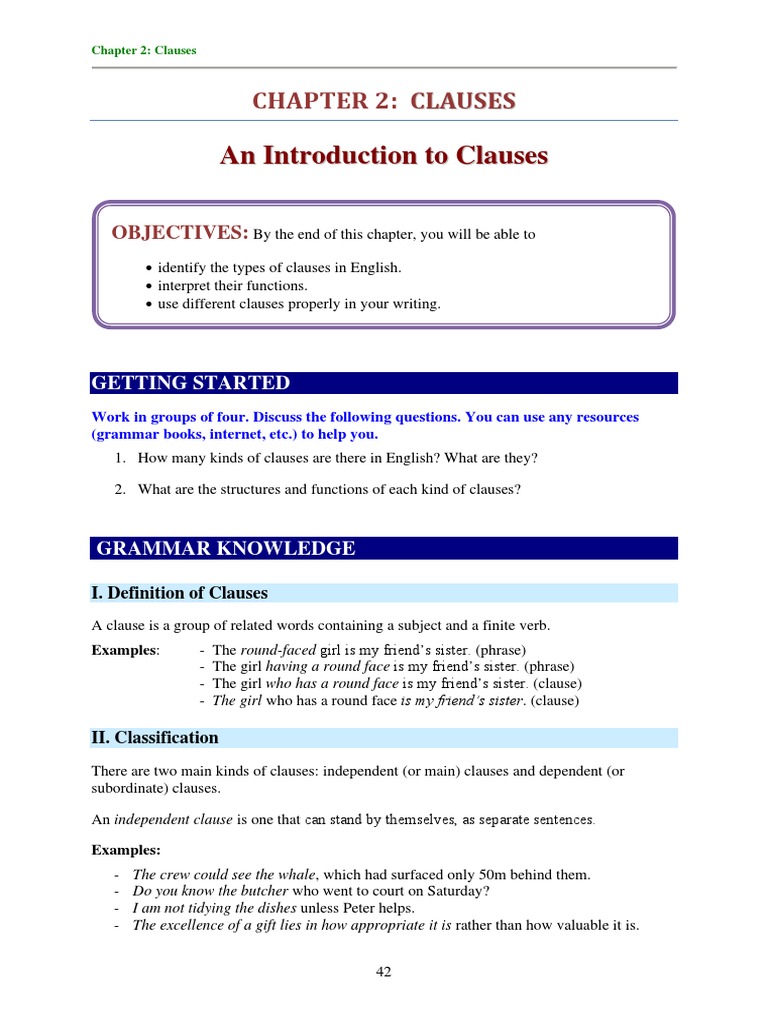 Clauses | PDF | Clause | Adverb