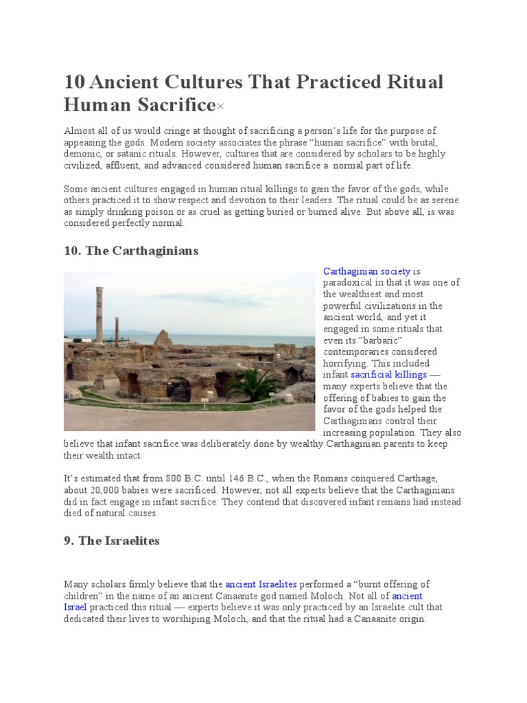 Ancient Cultures of Human Sacrifice | PDF | Sacrifice