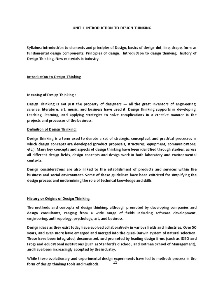 Dti Unit 1 | PDF | Design Thinking | Composition (Visual Arts)