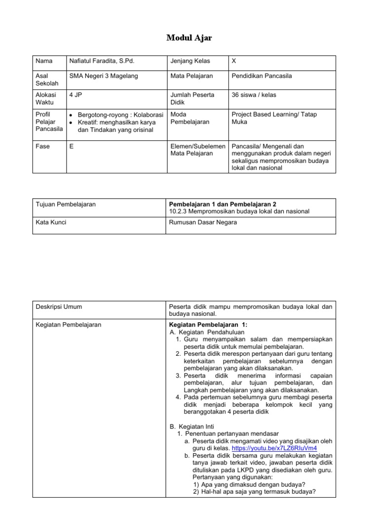 Contoh Modul Sub D | PDF