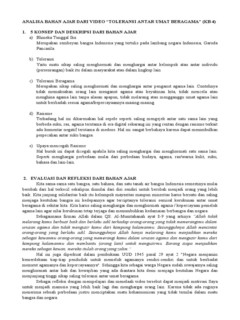 Analisa Bahan Ajar KB 4 (PAI Kontemporer) | PDF | Ilmu Sosial