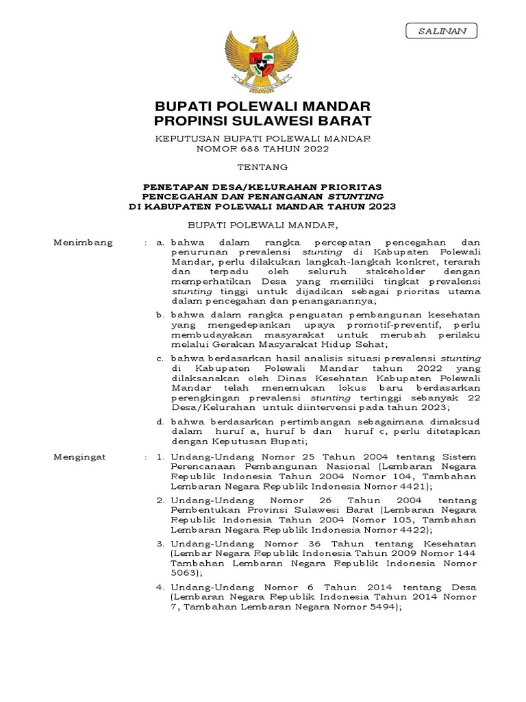 Penetapan Lokus Stunting 2023 | PDF