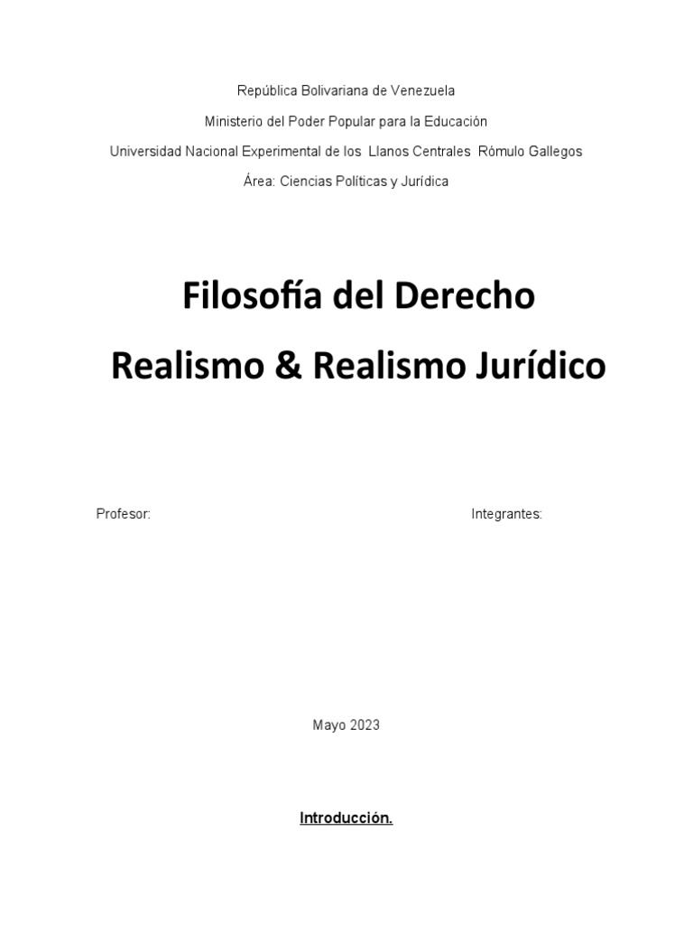Realismo y Realismo Juridico | PDF | Realismo filosófico | Realidad