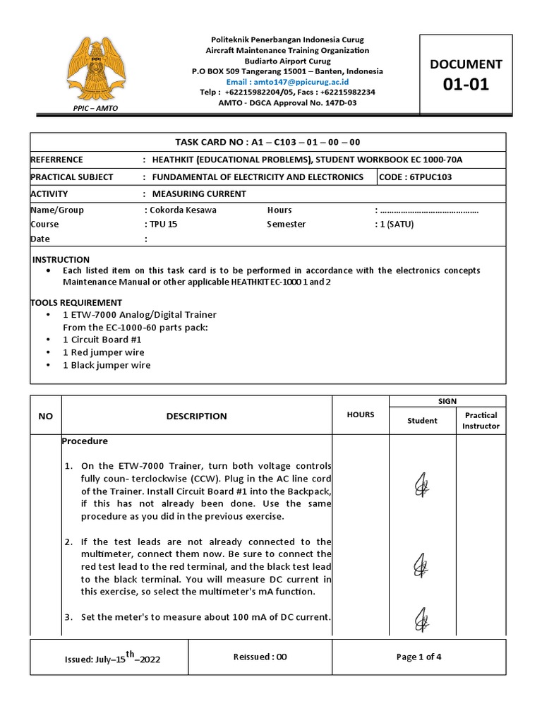 A1 - C103 - 01 - 02 - 00 - Measuring Current | PDF | Electrical Engineering | Manufactured Goods