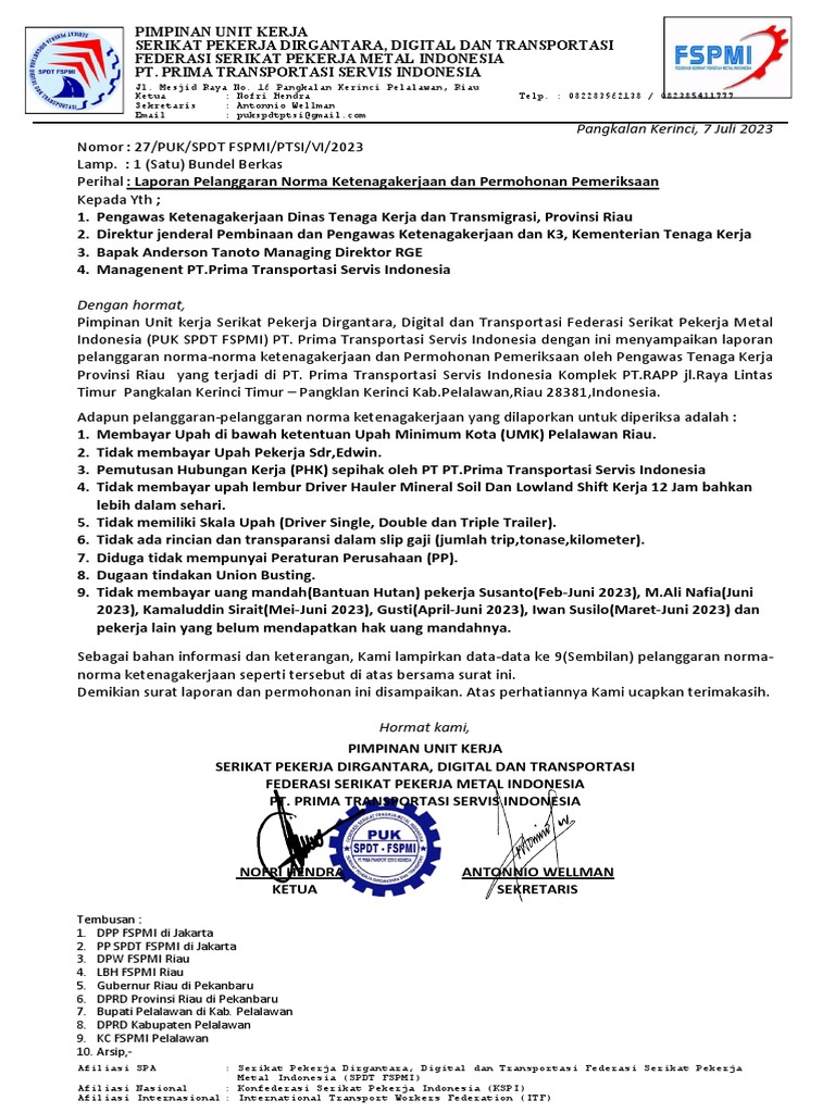 A-Laporan Pengawas PTSI | PDF