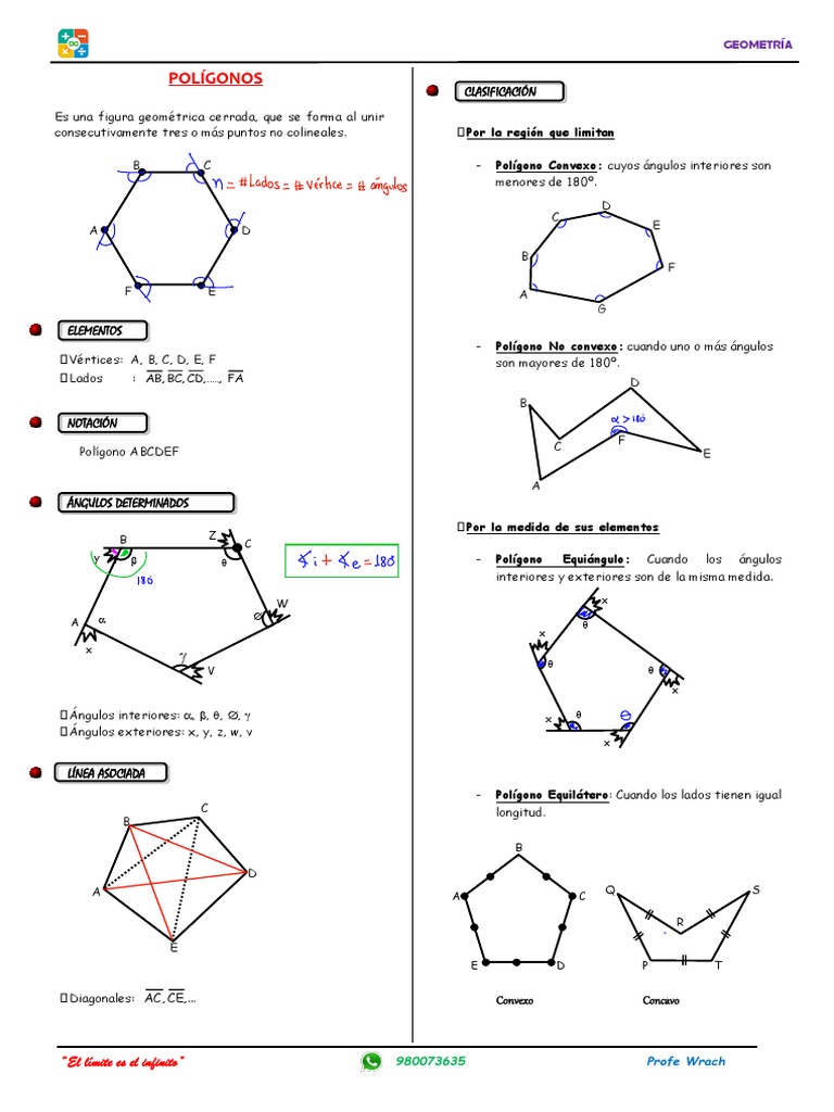 Eda 08 Ficha 3 Poligonos | PDF | Ángulo | Geometría del plano euclidiano