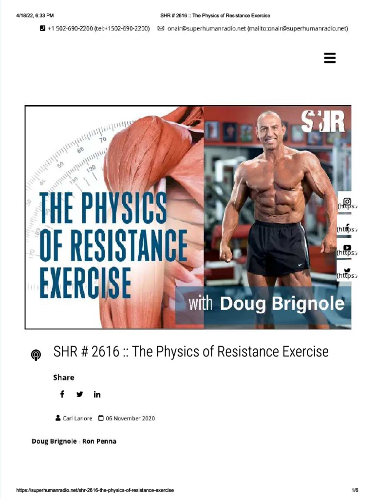 Physics of Resistance Exercise Insights | PDF