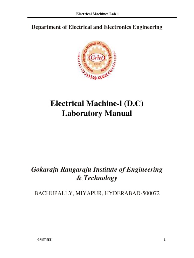 Electrical Machines Lab 1 Electrical Mac | Download Free PDF | Electric Motor | Electric Generator