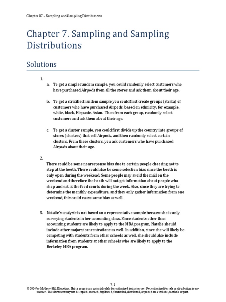 ISM Chapter | PDF | Sampling (Statistics) | Statistics