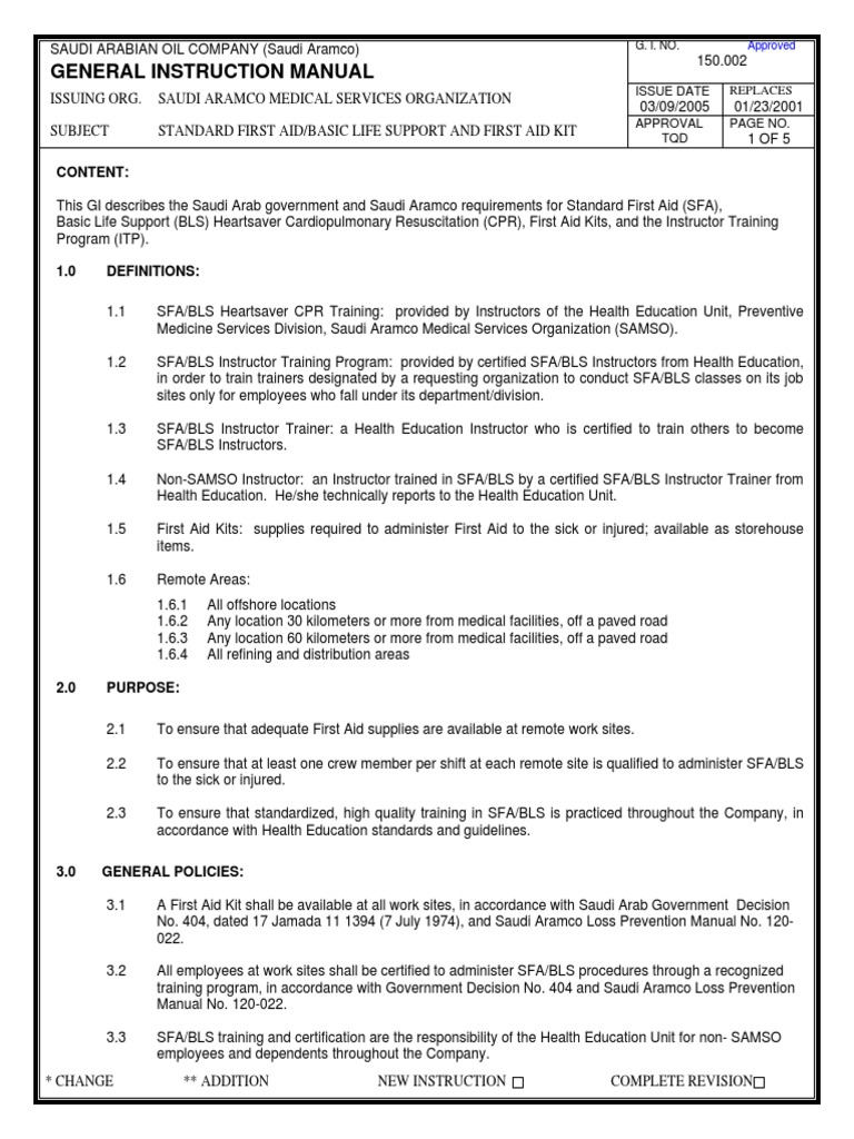 G.I. 150.002 First Aid-CPR Training and First Aid Kits | PDF | First ...