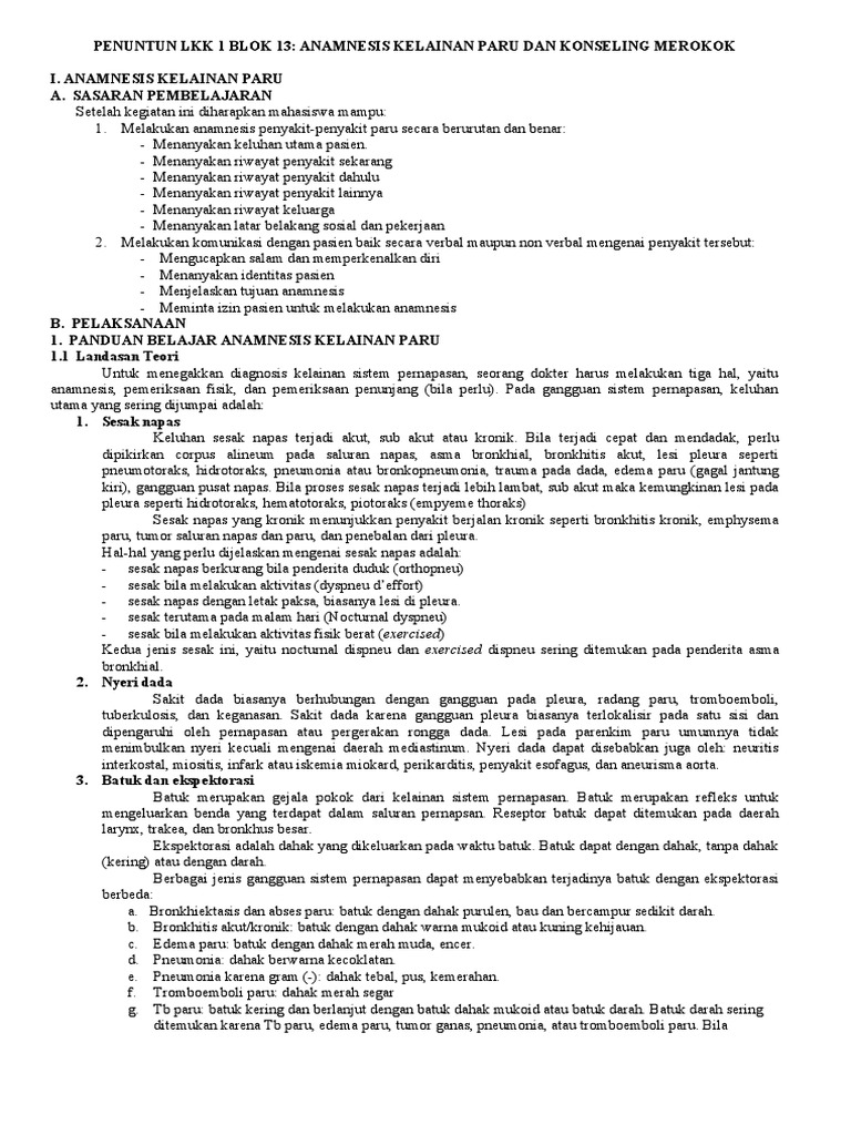 Penuntun LKK 1 Blok 13 | PDF