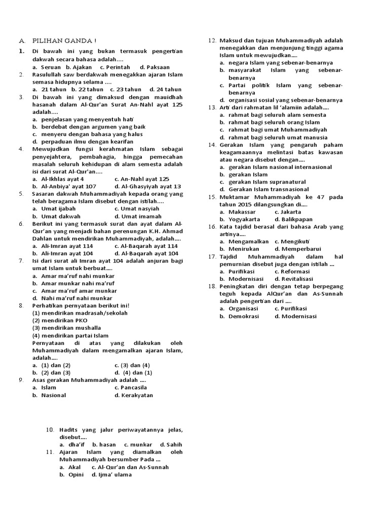 PAT SOAL KMM 7b 22-23 | PDF | Perjalanan | Agama & Spiritualitas