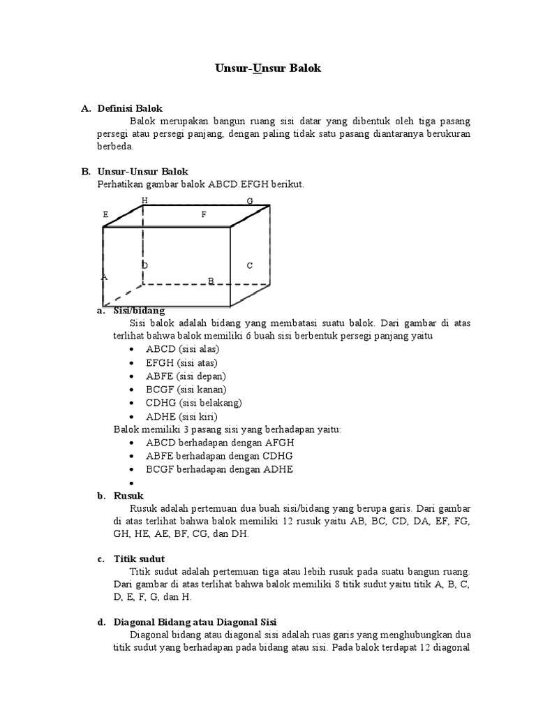Unsur-Unsur Balok | PDF