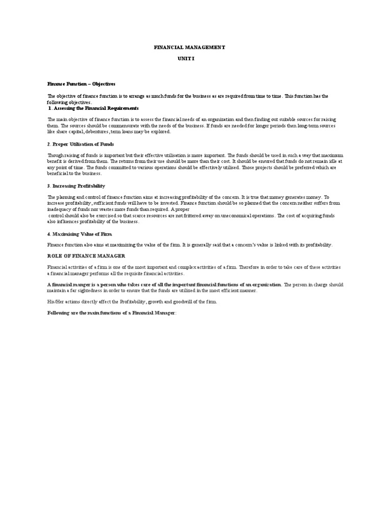 Finance Function Objectives | PDF | Stocks | Dividend