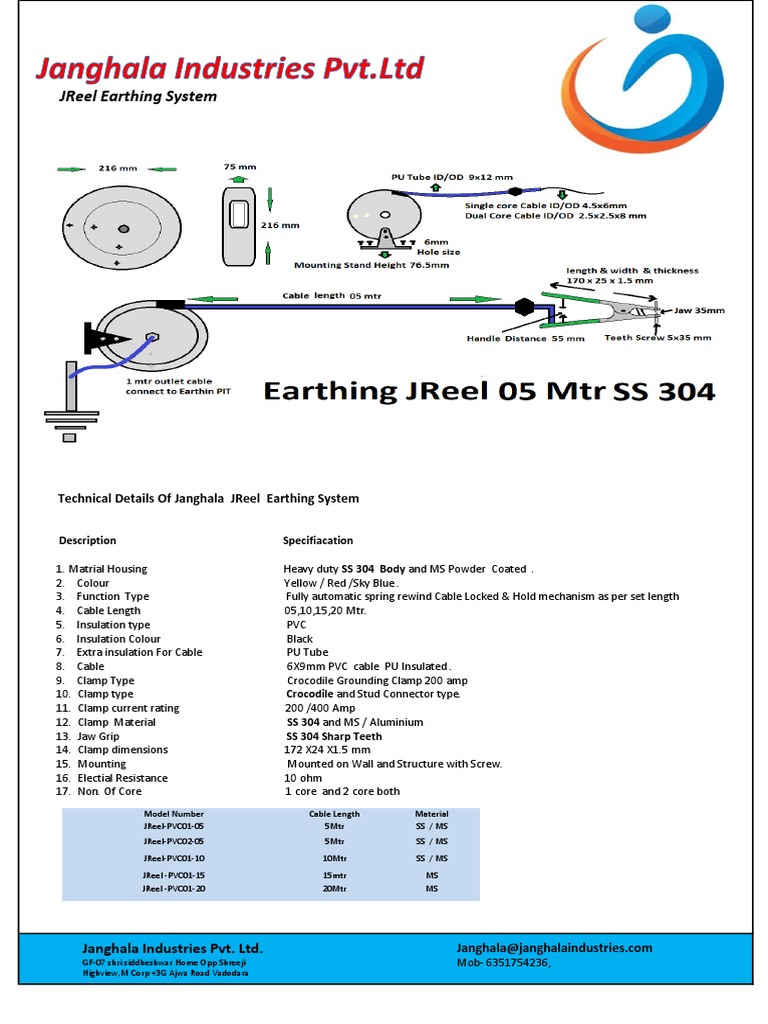 05 Earthing Reel DOU With Clamp SS Body | PDF