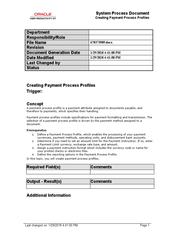 Creating Payment Process Profiles - SPD | PDF | Currency ...
