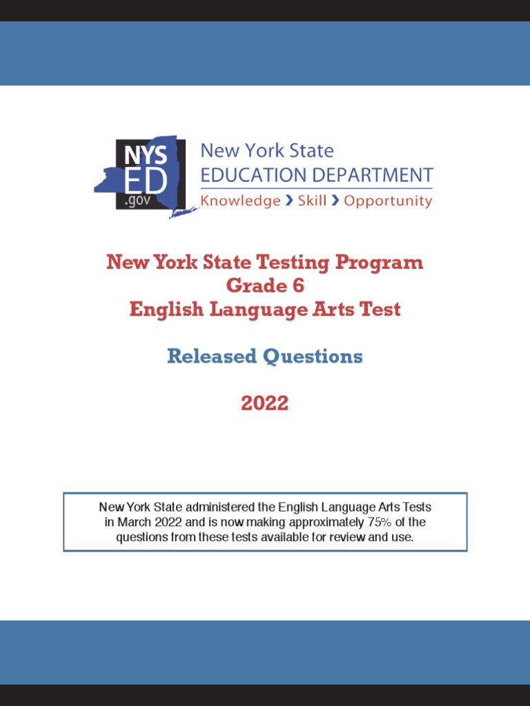 2022 NYS ELA Test Released Questions | PDF | Rubric (Academic ...