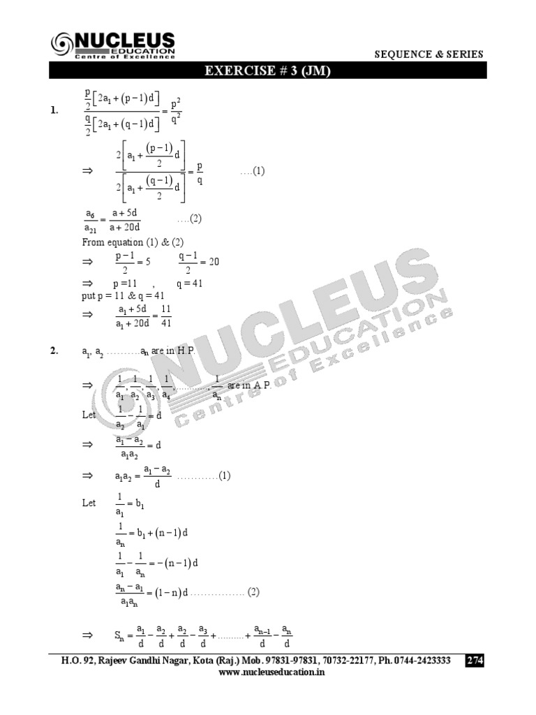 Sequence Sheet Ex 3 Solution 1676437729933 | PDF | Mathematical ...