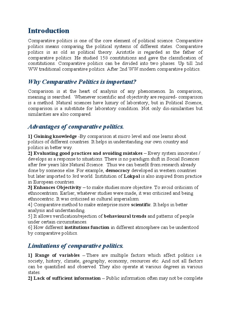 Comparative Politics | PDF | Sociology | System
