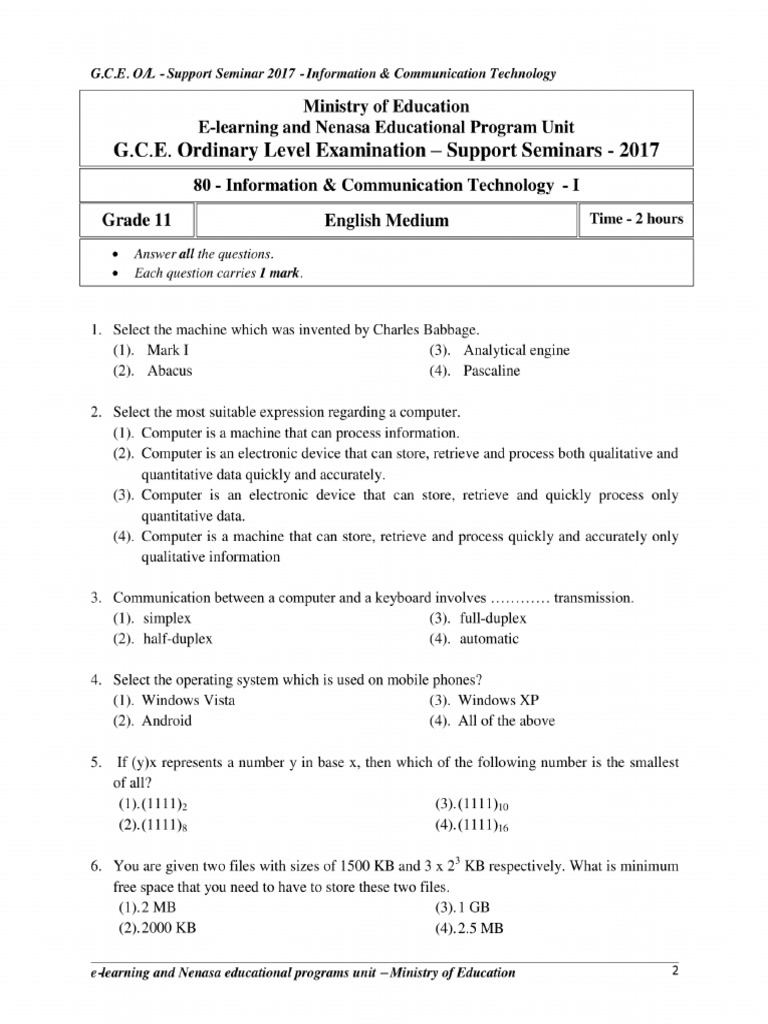 OL ICT Support Seminar 2017 | PDF