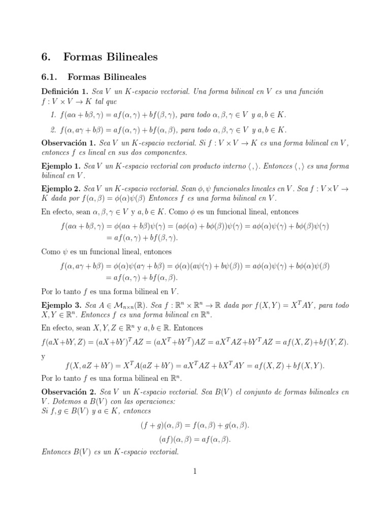 Formas Bilineales V5 | PDF | Base (álgebra lineal) | Matriz (Matemáticas)