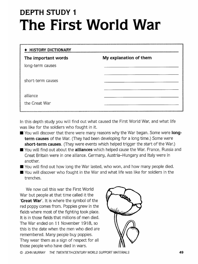 05 Depth Study 1 The First World War | PDF