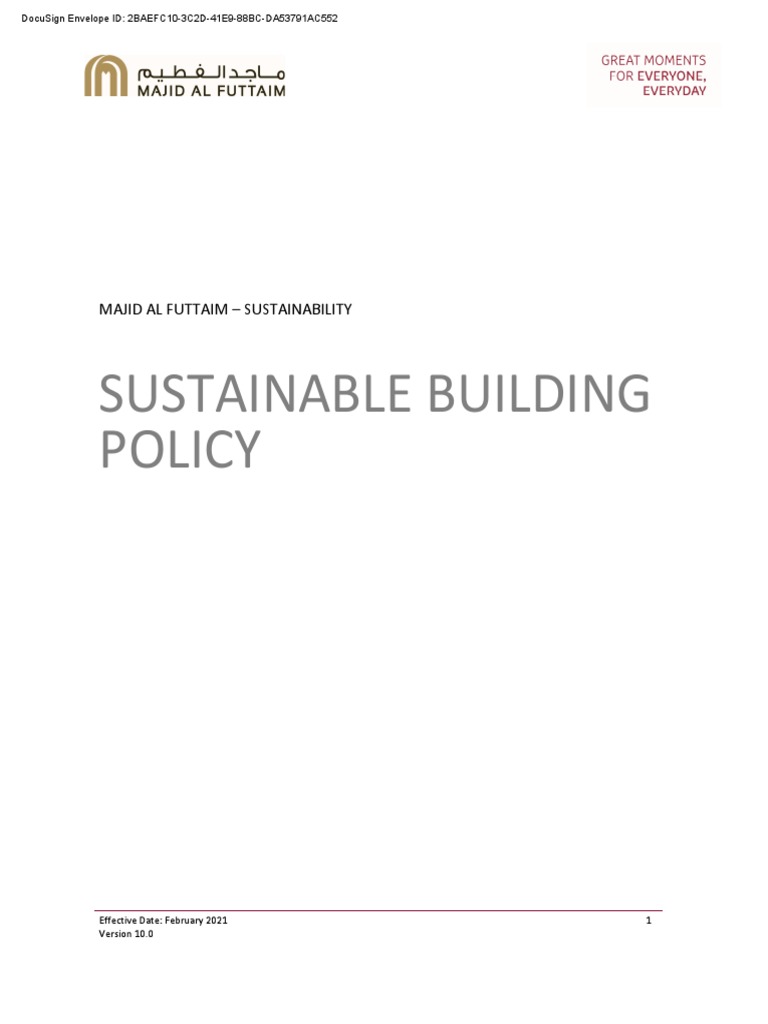 Sustainable Building Policy 2021 v10.0 Final SIGNED | PDF | Green ...