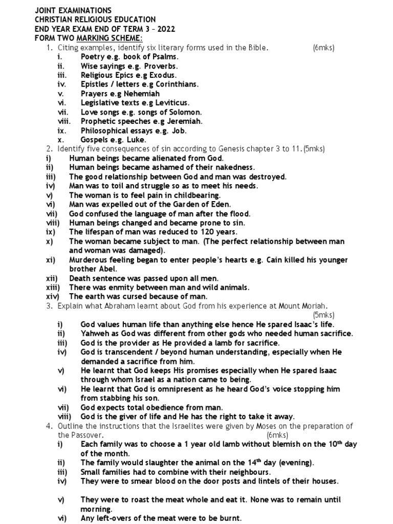 Cre F2 MS 1 | PDF | Jesus | Passover