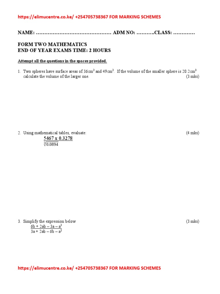 Maths F2 Q 1 | PDF | Area | Density