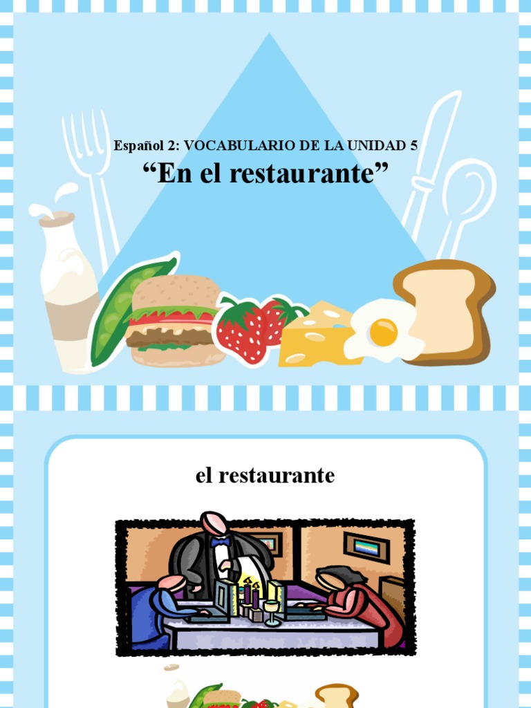 Dokumen.tips Espanol 2 Vocabulario de La Unidad 5 en El Restaurante | PDF