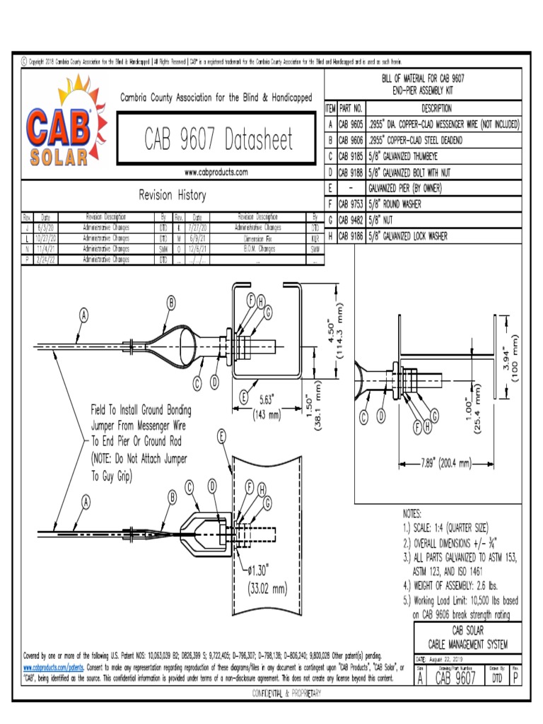 End Pier-CAB 9607 Rev.P | PDF