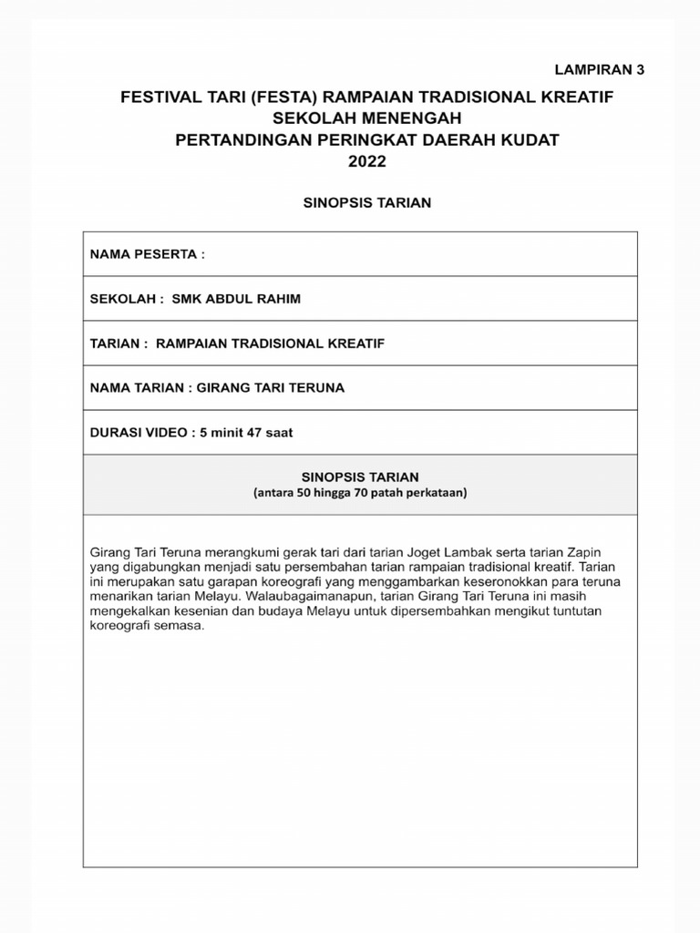 Sinopsis Tarian | PDF