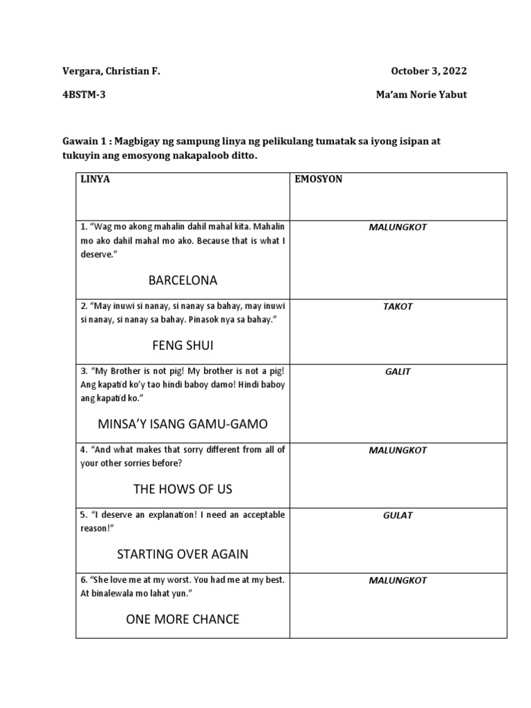 Christian Vergara - SEATWORK 1 | PDF