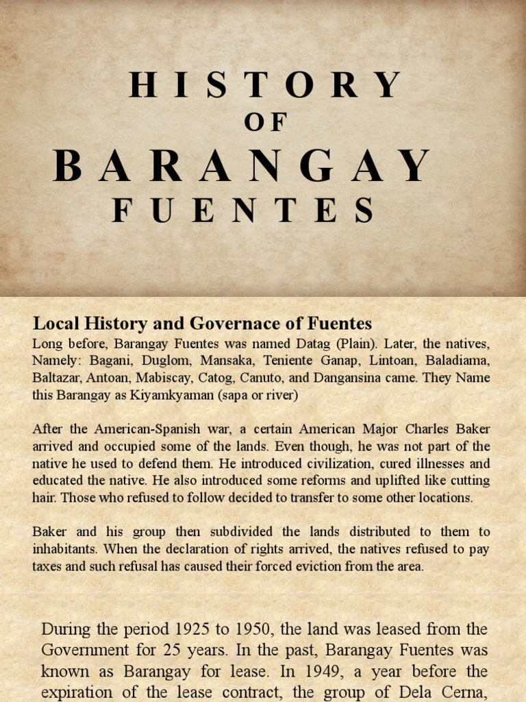 History of Barangay P Fuentes | PDF | Common Law