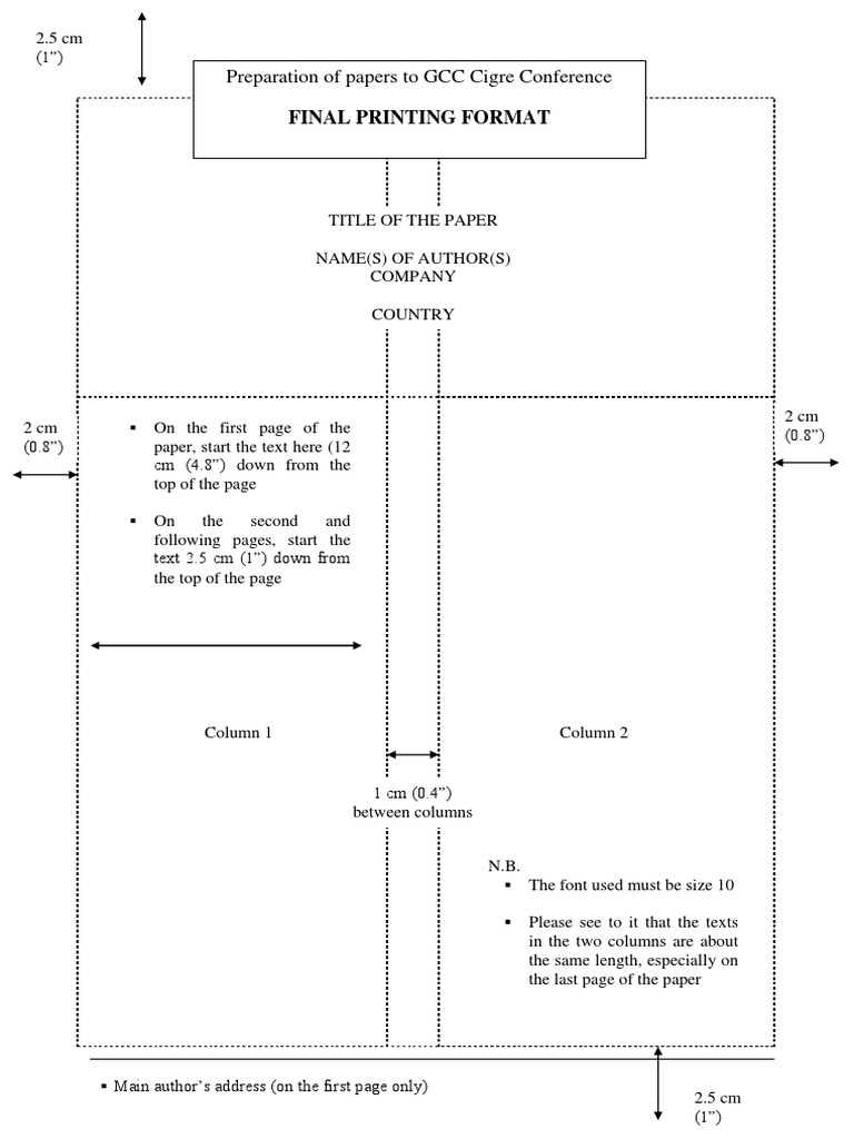 GCC Cigre Paper Formatting Guidelines | PDF