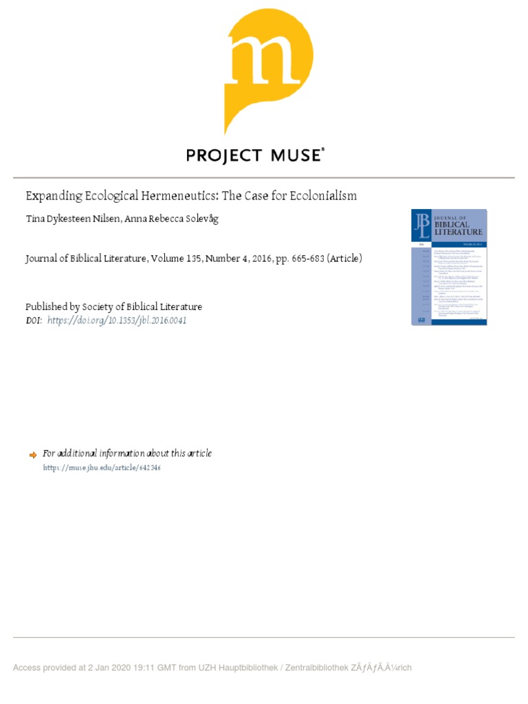 Expanding Ecological Hermeneutics - The Case For Ecolonialism (Nilsen ...