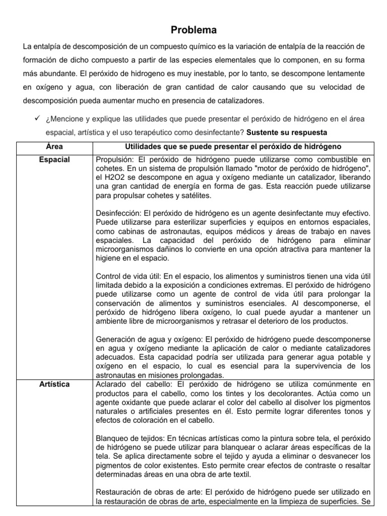 Experimento 7 | PDF | Peróxido | Peróxido de hidrógeno