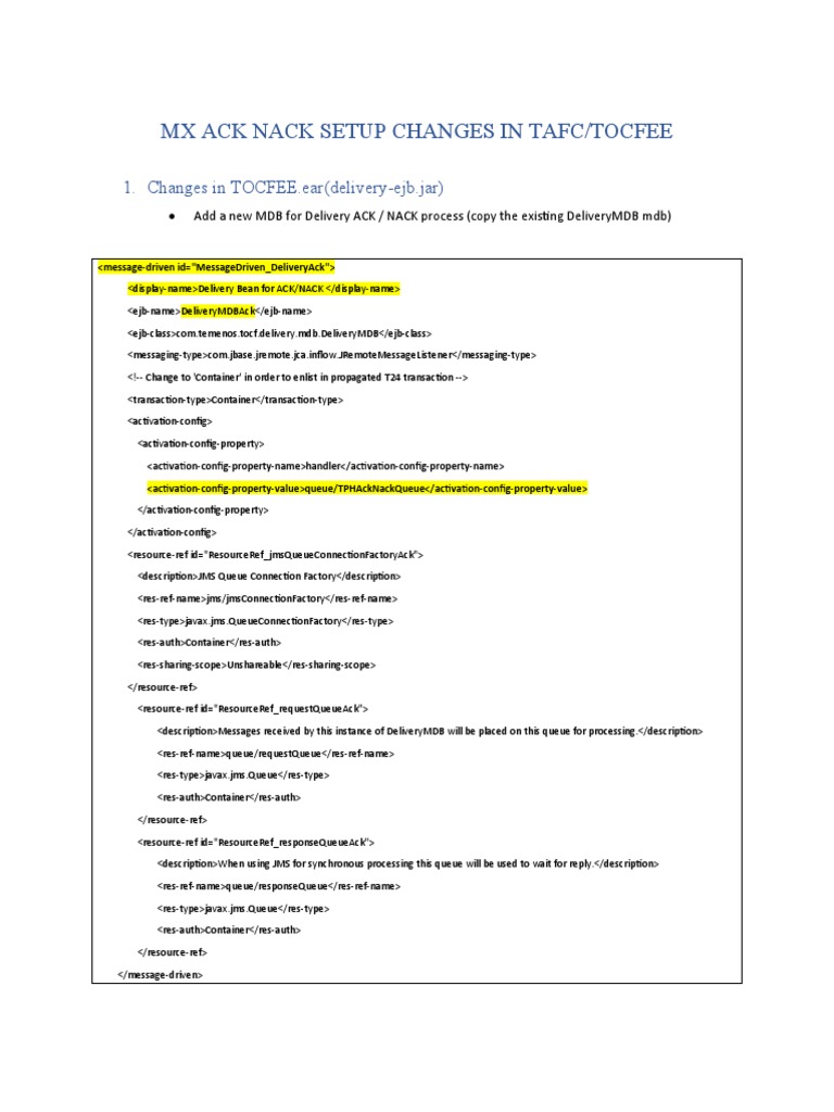 MX ACK NACK Setup On TAFC - TOCFEE - V - 1.1 | PDF | Software Design | Computer Programming
