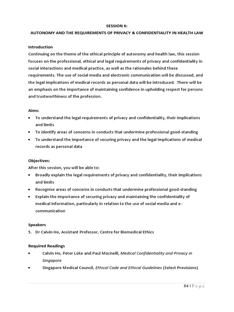 Health Law - Privacy Confidentiality | PDF | Confidentiality | Informed ...