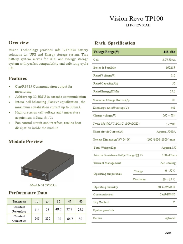 REVO TP100 (512V50Ah) - EN (1) New | PDF | Electrical Engineering ...