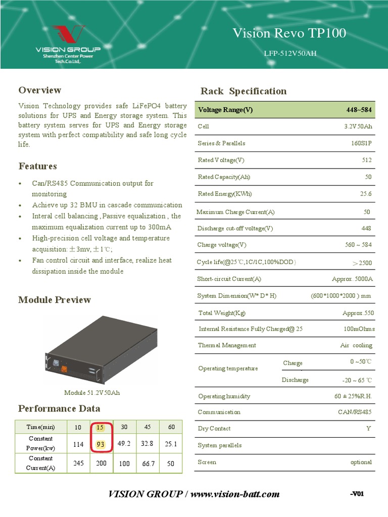 REVO TP100 (512V50Ah) - EN | PDF | Electric Power | Manufactured Goods