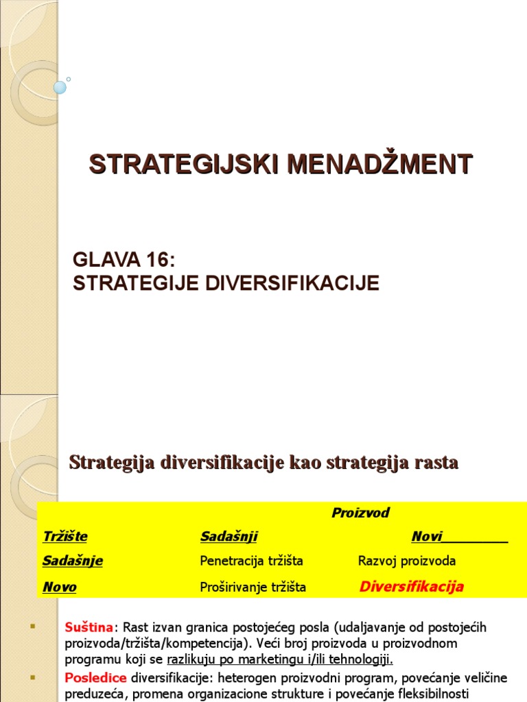 Glava 16.diversifikacija1 | PDF