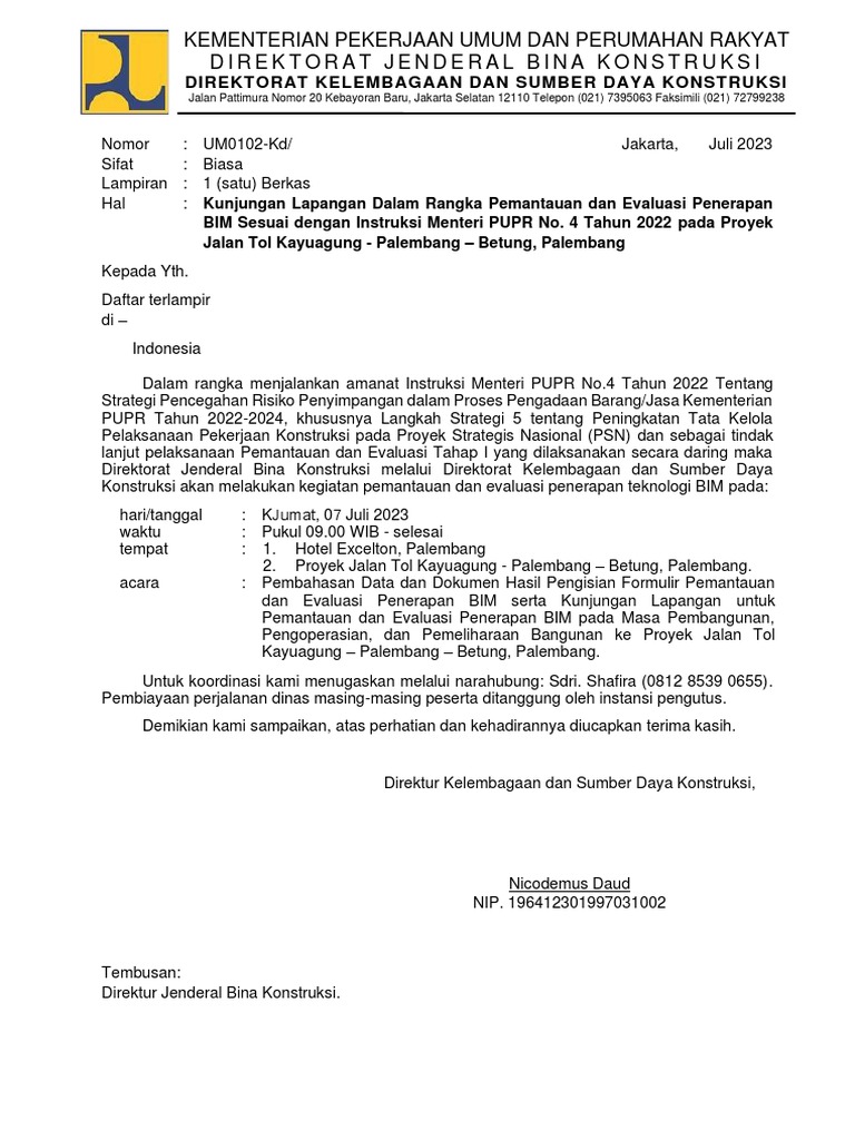 Kunjungan Monev BIM - BM Draf | PDF