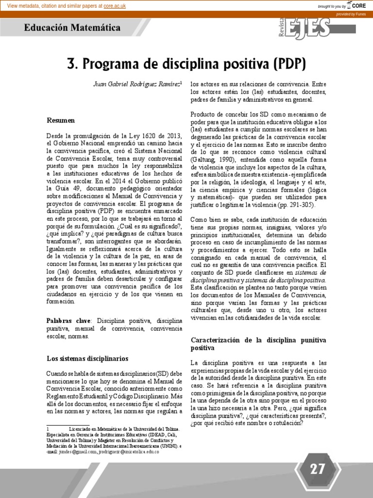 Programa de Disciplina Positiva | Descargar gratis PDF | Disciplinas | Comportamiento