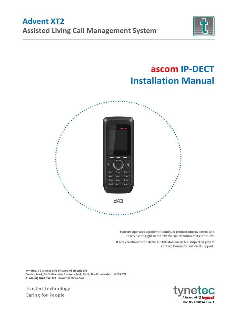 FM0854 1 Advent XT2 Ascom IP DECT Installation Manual | PDF | Power ...