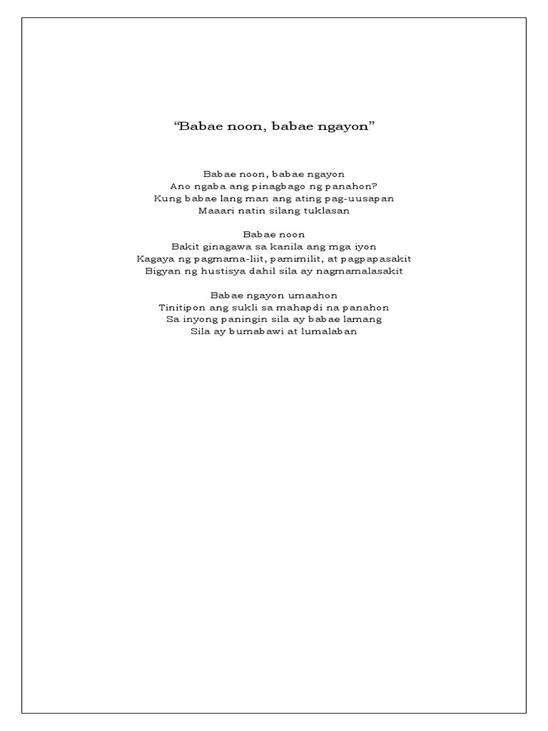 Babae Noon | PDF