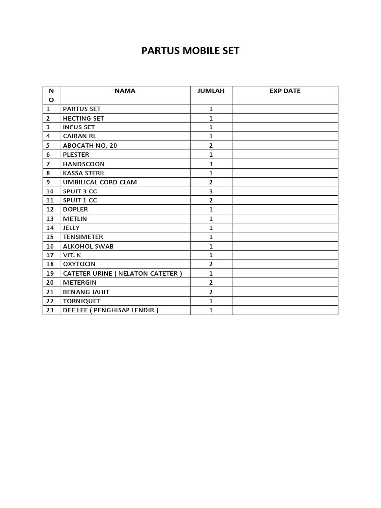 Partus Mobile Set | PDF